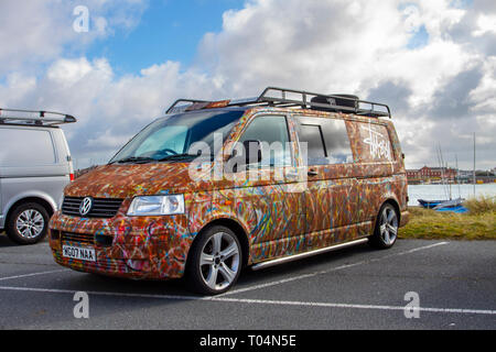 Volkswagen Transporter with custom paint Stock Photo - Alamy
