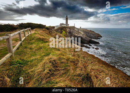 Cabo Mayor lighthouse. Santander, Cantabrian Sea. Cantabria, north ...