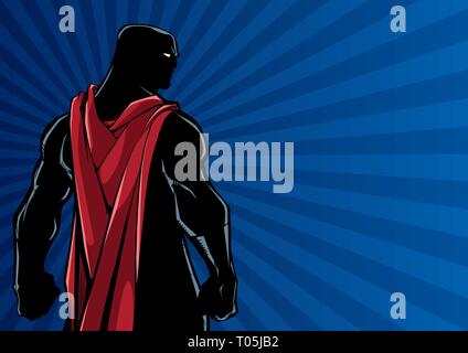 Superhero Back Ray Light Silhouette Stock Vector Image & Art - Alamy