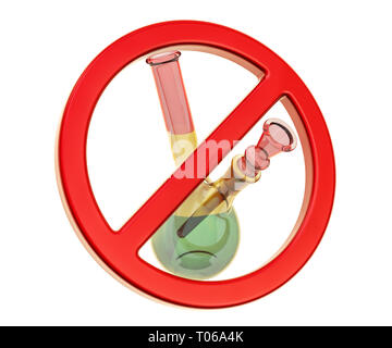 Warning sign with cannabis symbol Stock Photo - Alamy