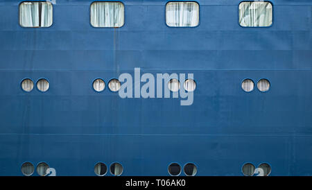 Ship porthole, small windows on ship side Stock Photo - Alamy