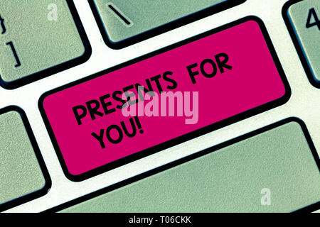 Conceptual hand writing showing Presents For You. Concept meaning give ...