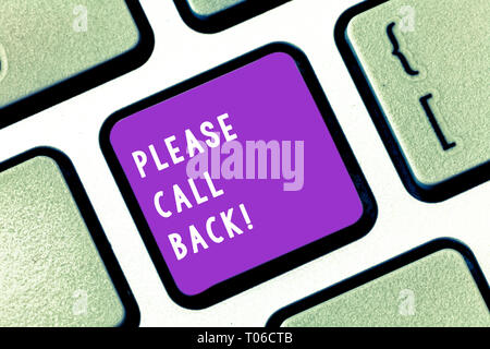 Please Call Back Note Concept Stock Photo - Alamy