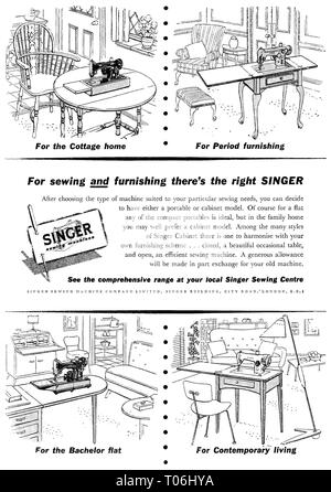 Singer Sewing Machine Advertisement Stock Photo - Alamy