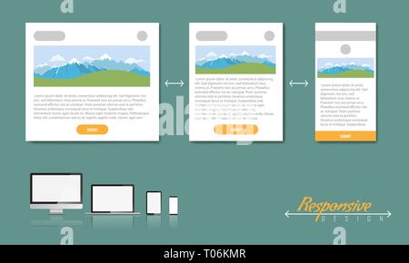 Modern responsive web design browsers consept infographic. Vector illustration Stock Vector ...