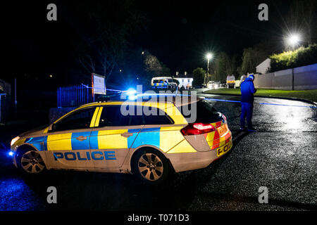 Police at the entrance of the Greenvale Hotel in Cookstown Co. Tyrone ...