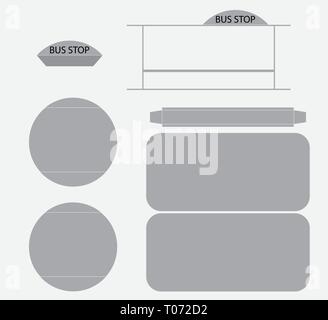 Bus Stop Paper Model Vector cut and glue Stock Vector Image & Art - Alamy