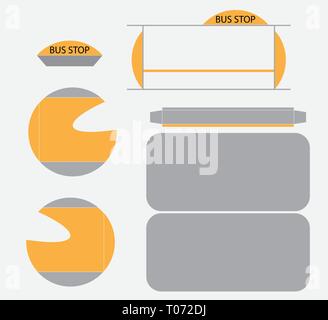 Bus Stop Paper Model Vector cut and glue Stock Vector Image & Art - Alamy