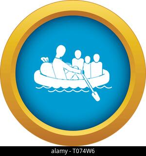 Migrant family in boat icon, simple style Stock Vector Image & Art - Alamy