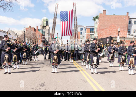 Irish American Parade for Saint Patrick's Day in the Park Slope Stock ...