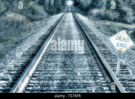 Dead End Sign in front of Cemetery Stock Photo - Alamy