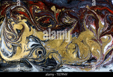 Red and gold marbling pattern. Golden marble liquid texture Stock Photo ...