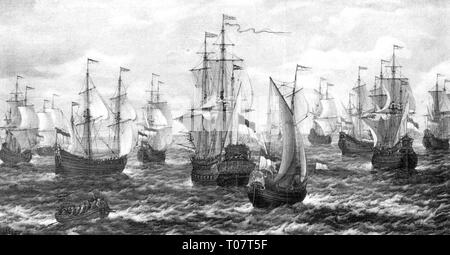 transport / transportation, navigation, warship, Dutch full-rigged ...
