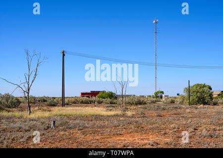 Airfield mast at the remote locality of Rawlinna, in the Nullarbor ...