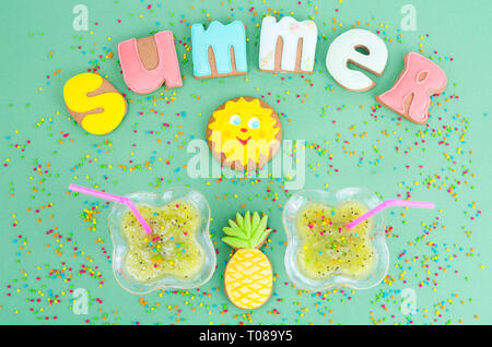 Homemade cookies, gingerbread with summer theme. Studio Photo Stock ...