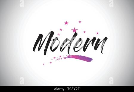 Modern Purple Violet Word Text with Handwritten Vibrant Colors and ...