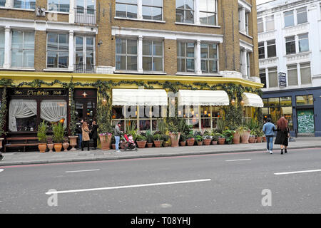 Gloria Italian restaurant exterior with garden pots on East London ...