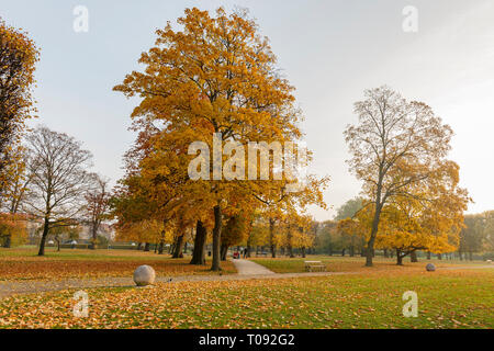 Beautiful fall color in the King's Garden at Copenhagen, Denmark Stock ...