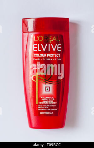 Bottle of L`oreal Elvive shampoo isolated on white background Stock ...