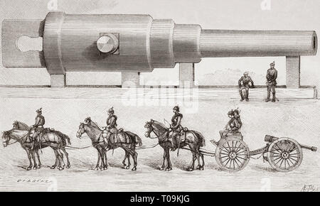 German field artillery cannon, 19th Century, Deutsches Feldgeschütz aus ...