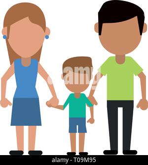 Parents with son faceless avatar vector illustration graphic design ...