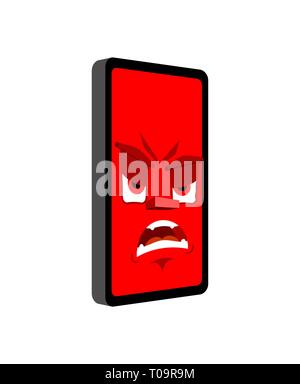 Angry cellphone cartoon character vector illustration Stock Vector ...