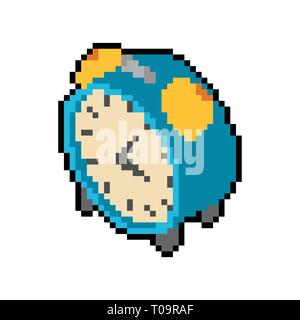 Alarm clock pixel art. Clock 8 bit style Stock Vector Image & Art - Alamy