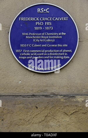Frederick Crace Calvert Blue Plaque Stock Photo - Alamy