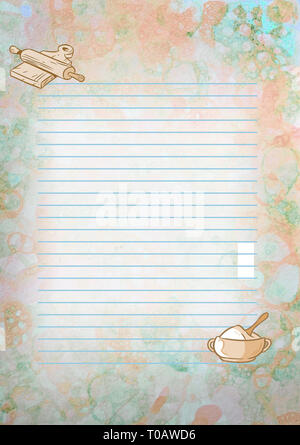 Illustration of Open Blank Cook Book Background Stock Photo - Alamy