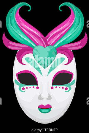 pink mardi gras carnival mask shine costume illustration Stock Photo ...