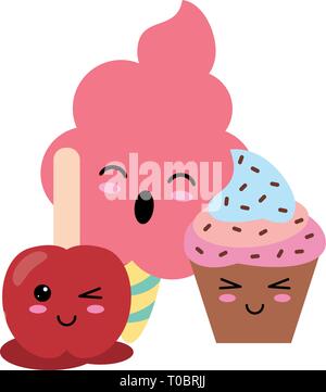 With sign candy apple character cartoon Stock Vector Image & Art - Alamy