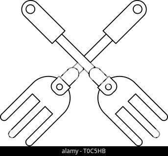 Rake with shovel crossed Stock Vector Image & Art - Alamy