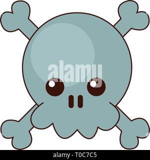 kawaii cute tender skull with bones Stock Vector Image & Art - Alamy