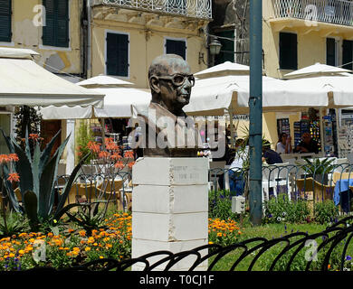 bust of Georgios Ioannis Rallis, former prime minister, Kerkyra, Corfu ...