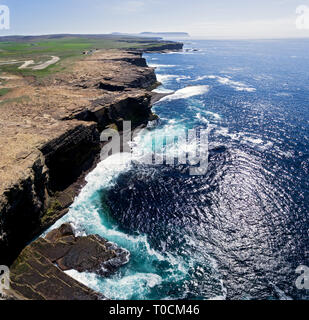 Stunning overhead drone shots of the wild coast of Northern Scotland ...
