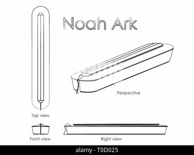 ark of Noah with animals, Outline drawing Stock Vector Image & Art - Alamy