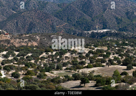 Landscape of the island of Cyprus - mountains and plains Stock Photo ...