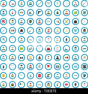 100 human problems icons set, outline style Stock Vector Image & Art ...