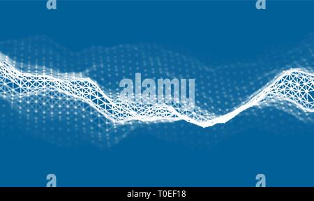 3D triangle pattern geometry. Blue abstract background. shadowed blue ...