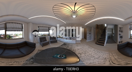 360° view of arch. Dan Goaga interior design - Alamy