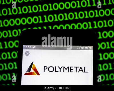 Polymetal International company logo seen displayed on smart phone ...