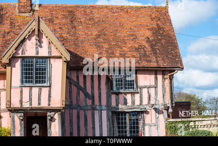 Nether Hall, a half-timbered building in the village of Cavendish ...