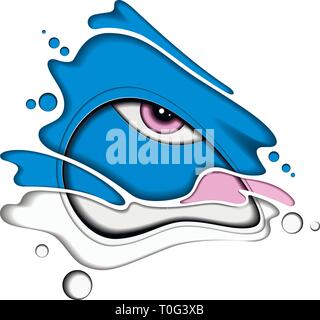 Tattoo color icon blue vector Stock Vector Image & Art - Alamy