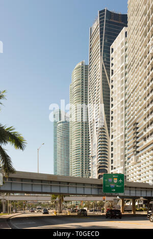 Looking up at One Thousand Museum, by architect Zaha Hadid, high-rise ...