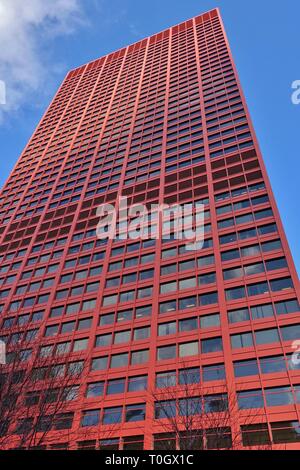 CHICAGO, IL -24 FEB 2019- View of the CAN Center (the Big Red), a high ...