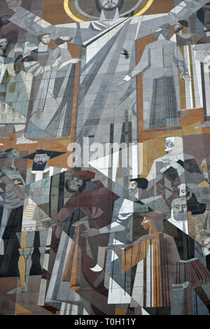 The Touchdown Jesus (Word of Life) mural on the side of the Theodore ...