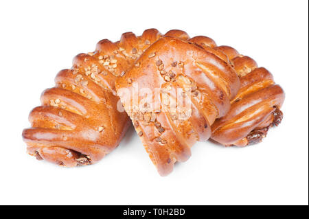 wheat fresh bun with filling cut into pieces, bun with coconut jam ...