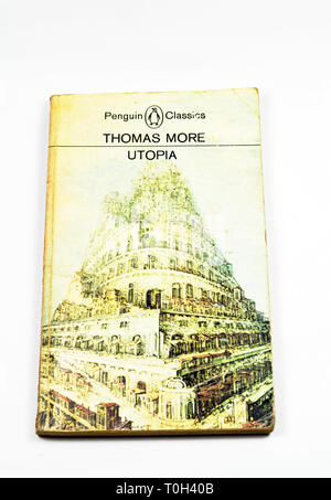 Utopia by Thomas More. Book cover on white background Stock Photo - Alamy