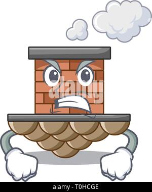 Cartoon chimney sweeper illustration. Funny chimney sweeper in the top ...