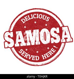 Samosa sign or stamp on white background, vector illustration Stock ...